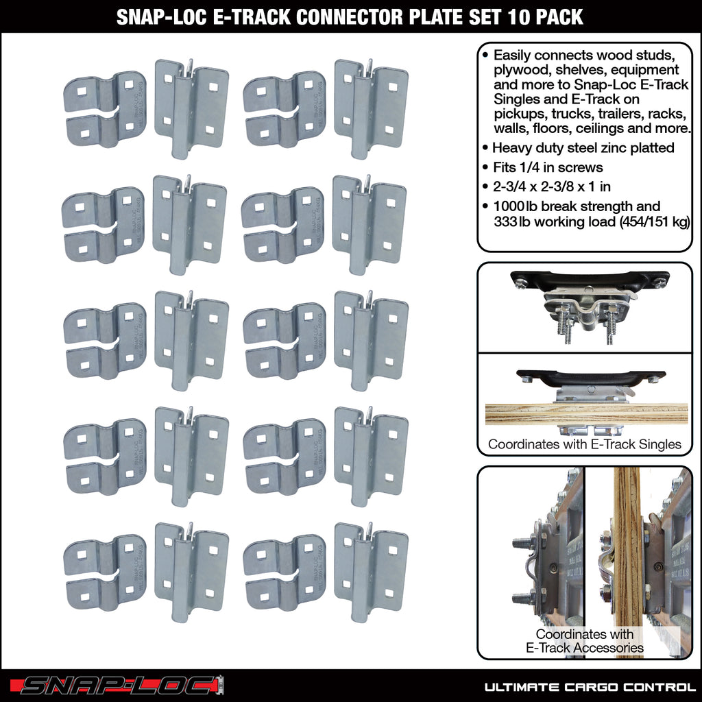 SNAP-LOC E-Track Connector Plate Set 10-Pack, Logistic Tie-Down for Pi ...