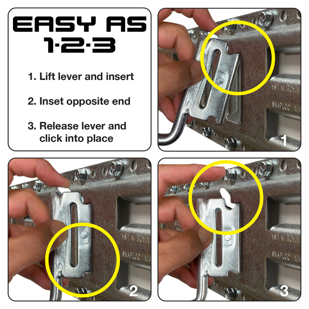 SNAP-LOC Multi-Purpose J-Hook Dual 7" Hanger 2-Pack, Logistic Tie-Down ...