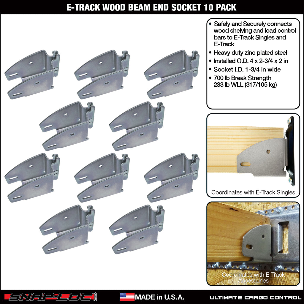 SNAP-LOC E-Track Wood Beam End Socket 10-Pack, Logistic Tie-Down for P ...