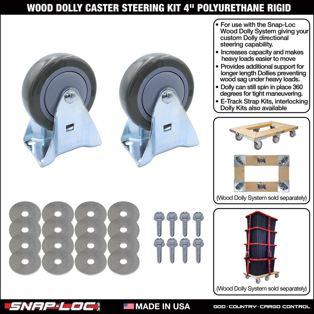 SNAP-LOC Wood Dolly Caster Steering Kit 4" Polyurethane – SNAP-LOC ...
